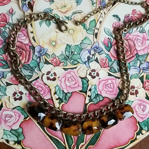 Chico's | Jewelry | Chicos Antique Gold Faux Tortoise Shell Necklace ...